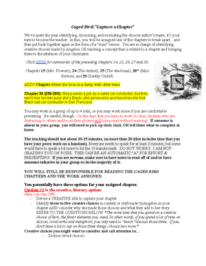 Copy of 2021 Caged Bird Journal 3 Characterization - I Know Why the ...