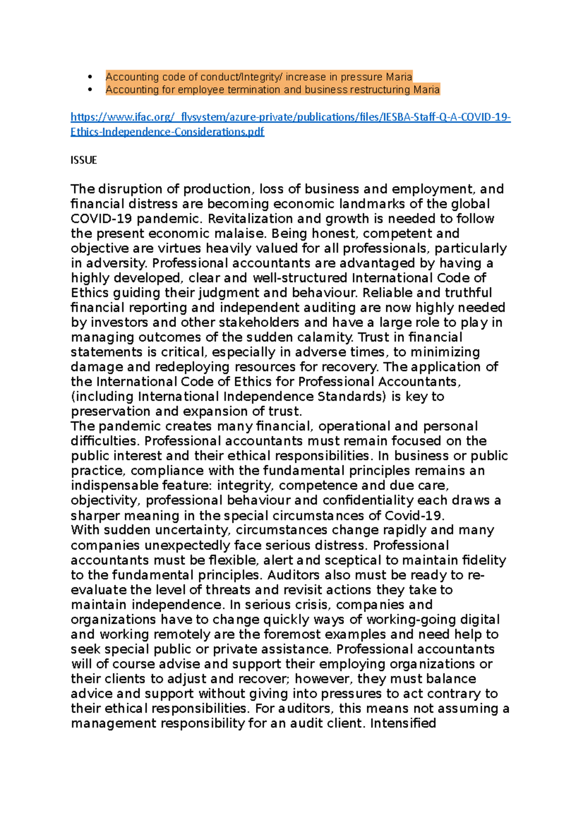 Accounting code of conduct - Accounting code of conduct/Integrity ...