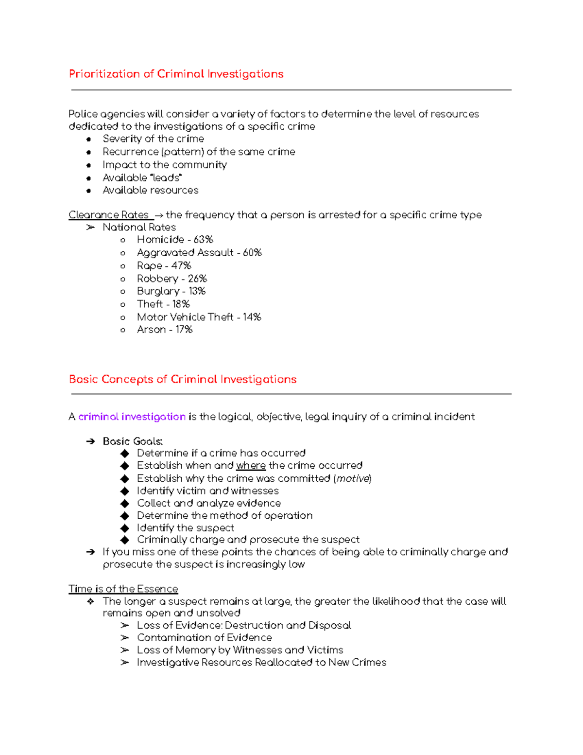 Principles of Criminal Investigations - Prioritization of Criminal ...