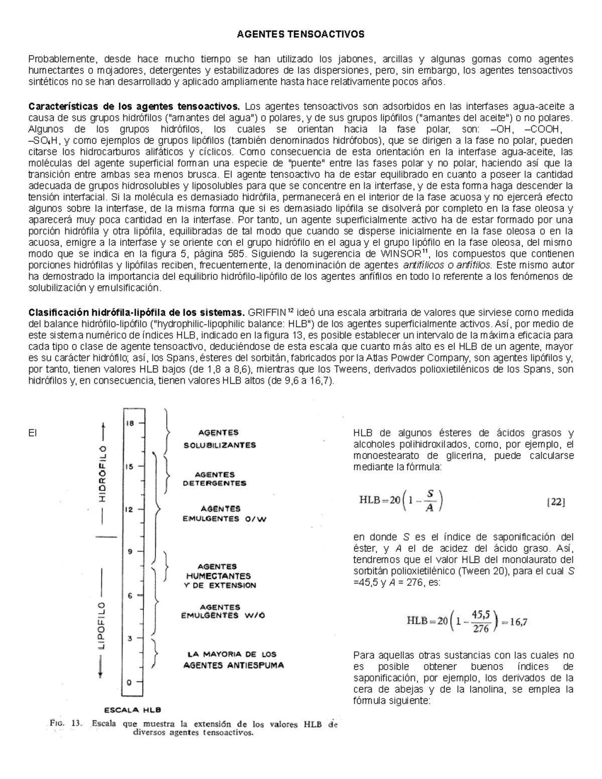 Tensoactivos - AGENTES TENSOACTIVOS Probablemente, desde hace mucho ...