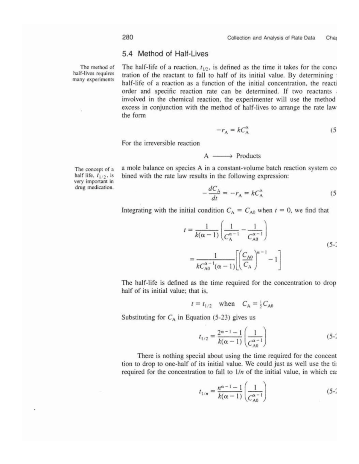 EC5-4 - 280 Collection and Analysis of Rate Data Cha~ 5 Method of Half ...