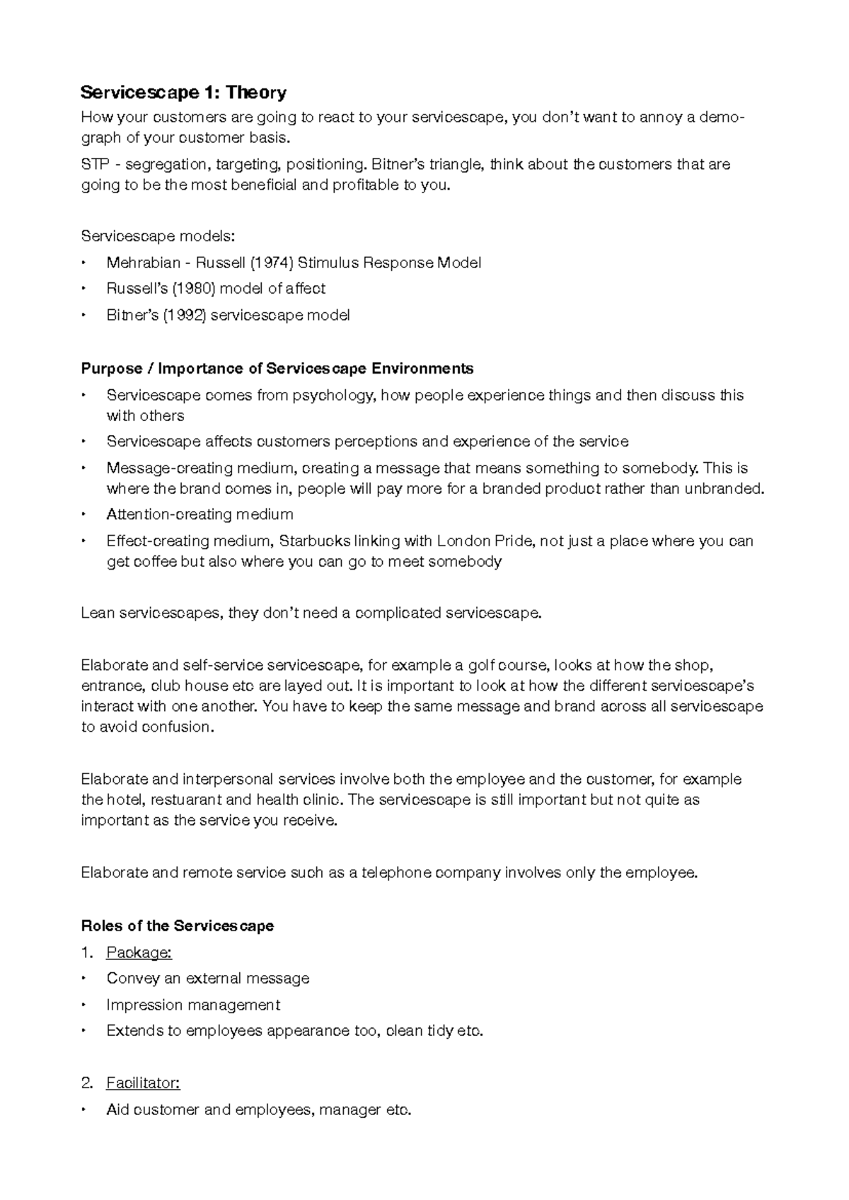 (5) Servicescape 1 - Theory - Servicescape 1: Theory How your customers ...