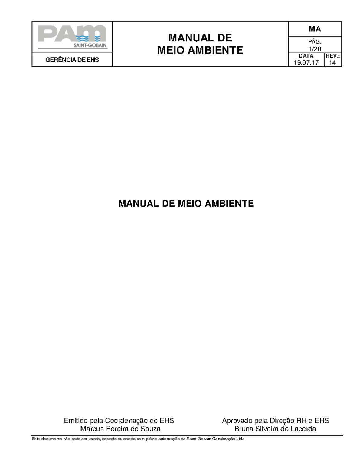 Manual de meio ambiente - MANUAL DE MEIO AMBIENTE PÁG. 1/ GERÊNCIA DE ...