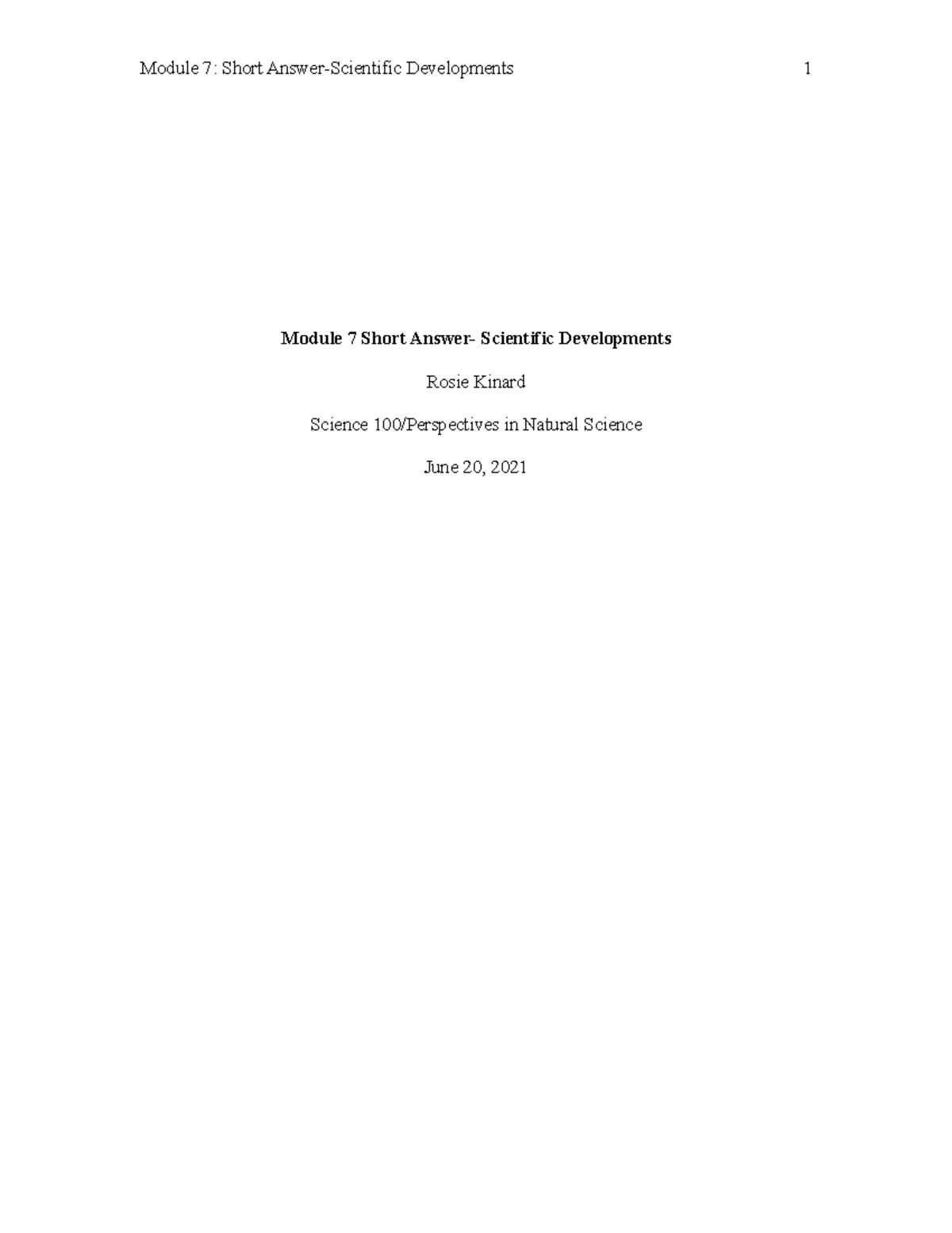 Module 7 Short Answer-Scientific Developments - Module 7: Short Answer ...