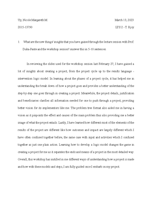 LTS Proposed Program - NSTP-LTS 1 SS 2019- PROJECT PROPOSAL Submitted ...