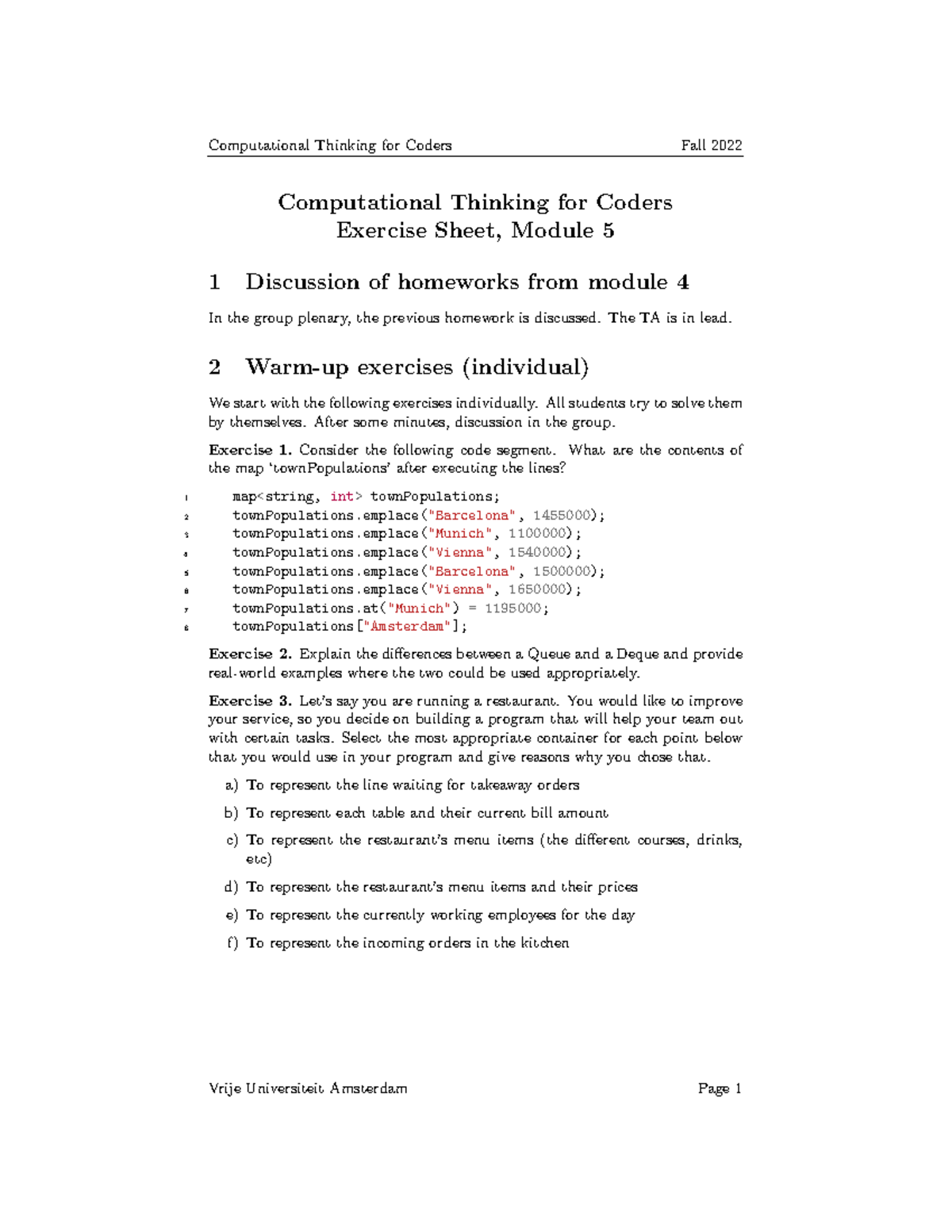 CT Week 5 Exercises - Practial for group exercise classes - Computational Thinking for Coders ...