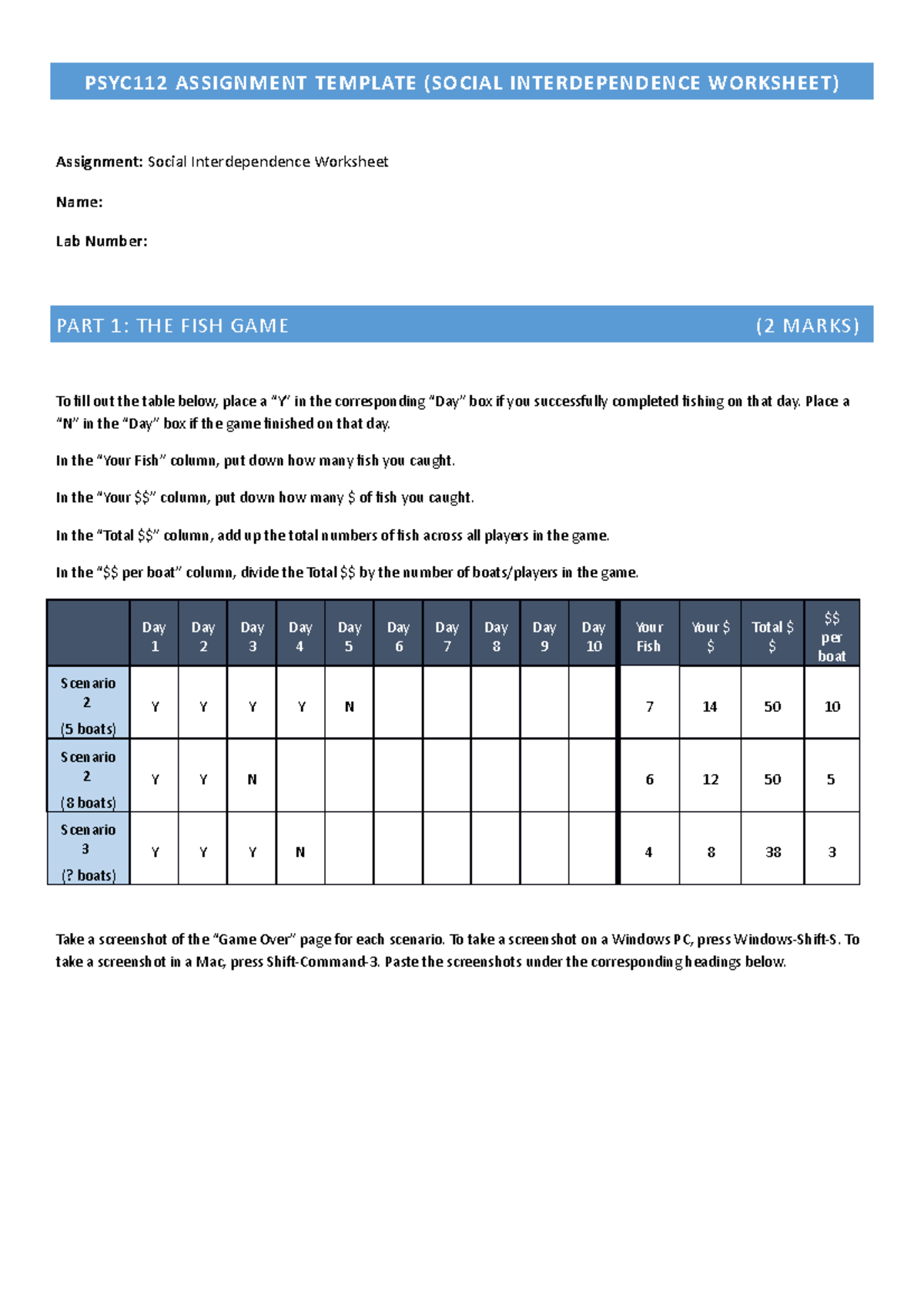2021 PSYC112 Lab 8 Social Interdependence Worksheet - PSYC112 ...
