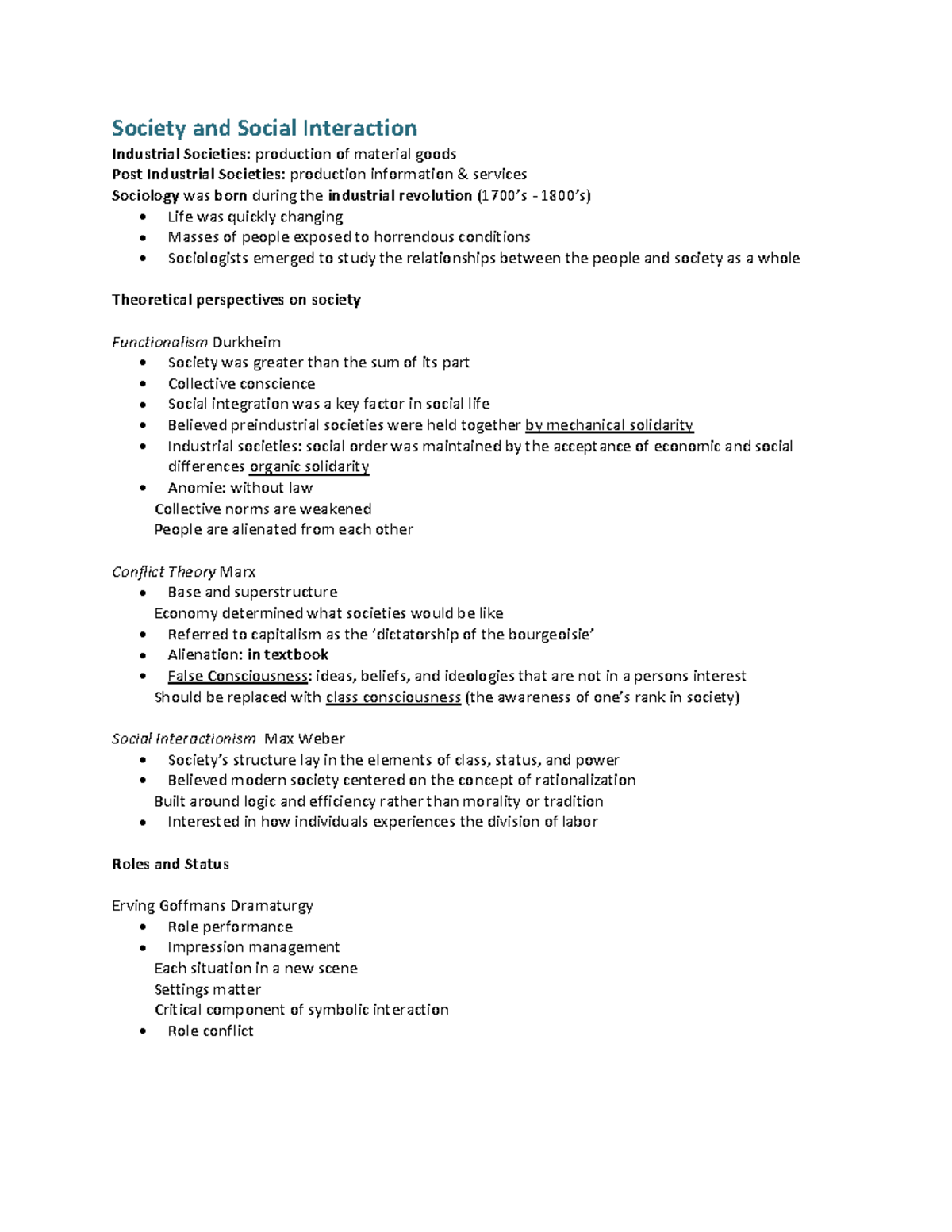 SOC 101 02 - Professor Ortiz - Society and Social Interaction ...