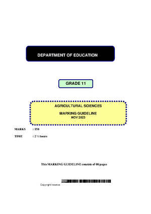 Agricultural science P2 gr10 final exam 2023 - UXOLOPHAMBILI HIGH SCHOOL P BOX 226 HAMMARSDALE ...