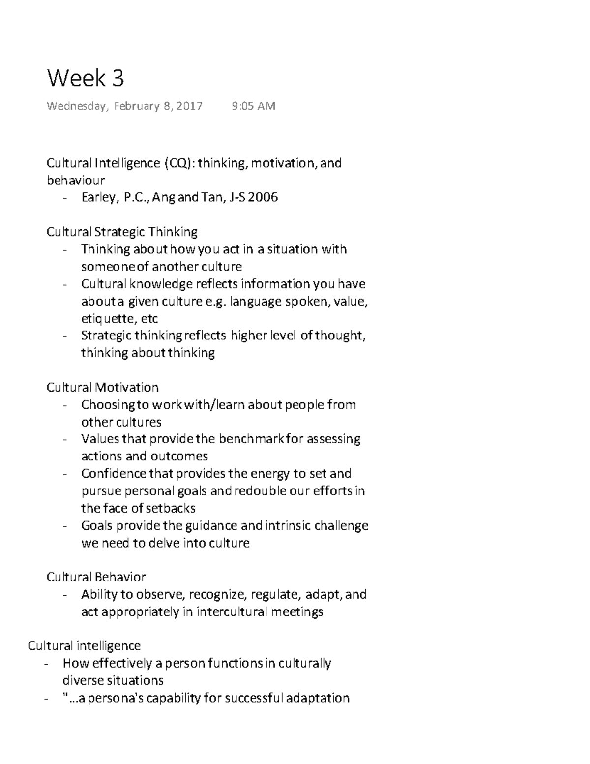 Cultural intelligence - Cultural Intelligence (CQ): thinking ...