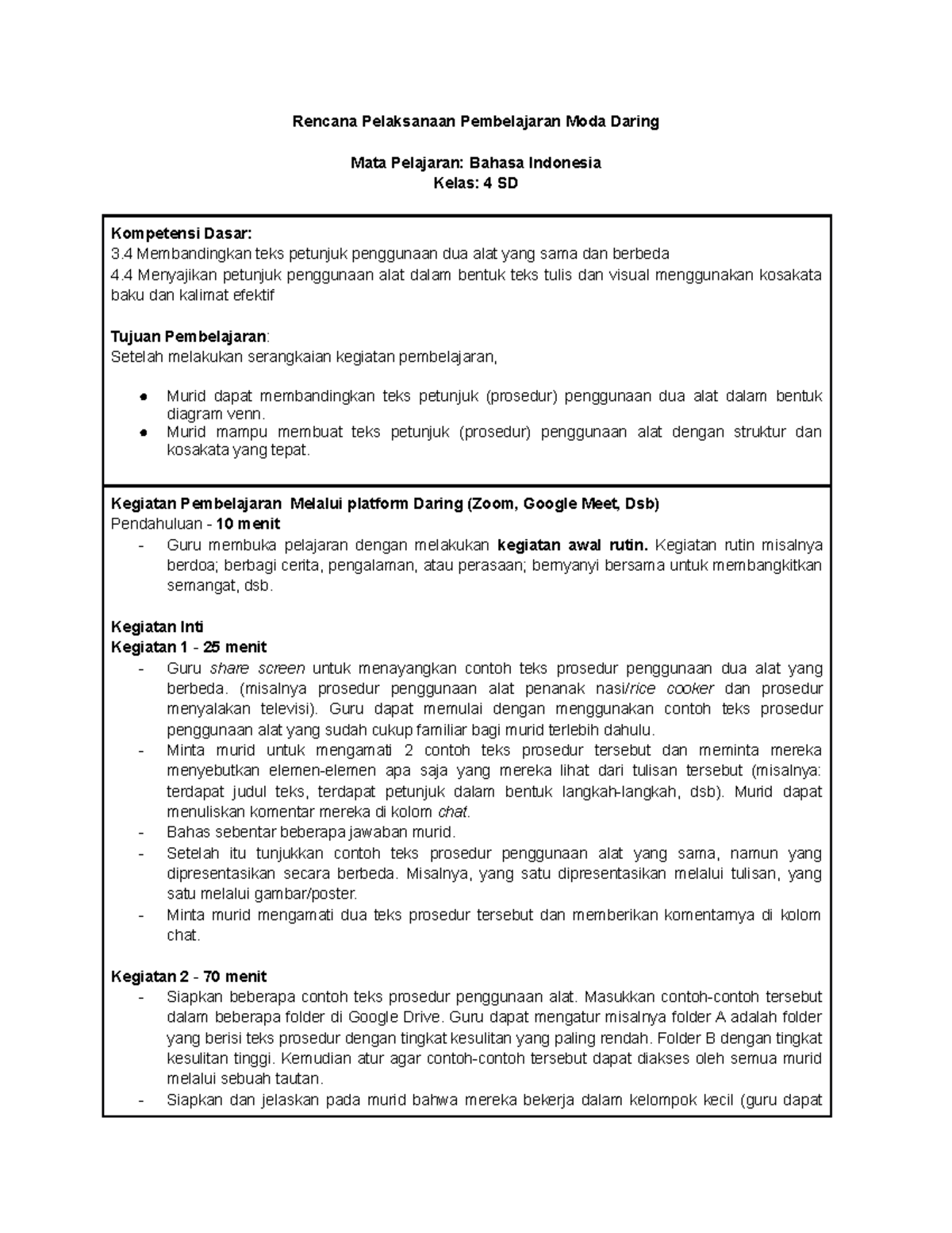 Contoh RPP Moda Daring ((Klik File-Download-microsoft word)) - Rencana ...