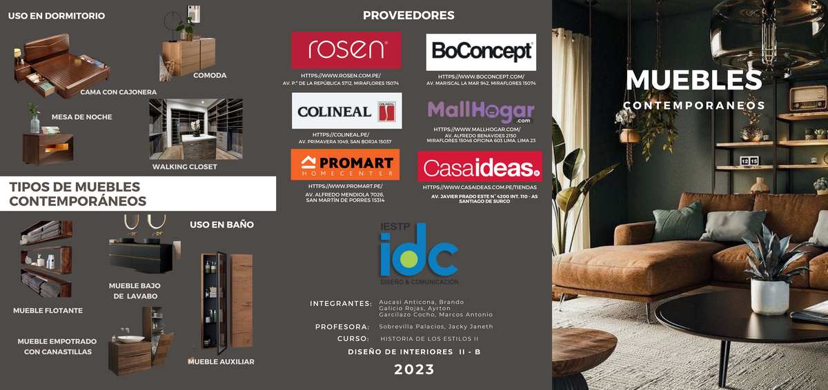 Muebles Contemporaneos - Brochure - MUEBLES C O N T E M P O R A N E O S I N T E G R A N T E S ...