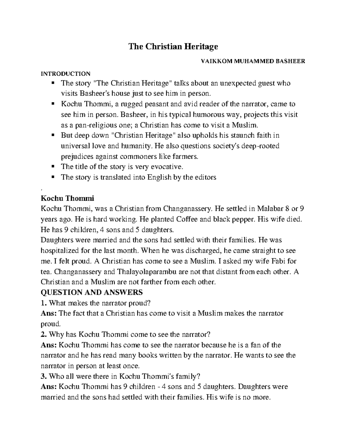 The Christian Heritage - The Christian Heritage VAIKKOM MUHAMMED ...