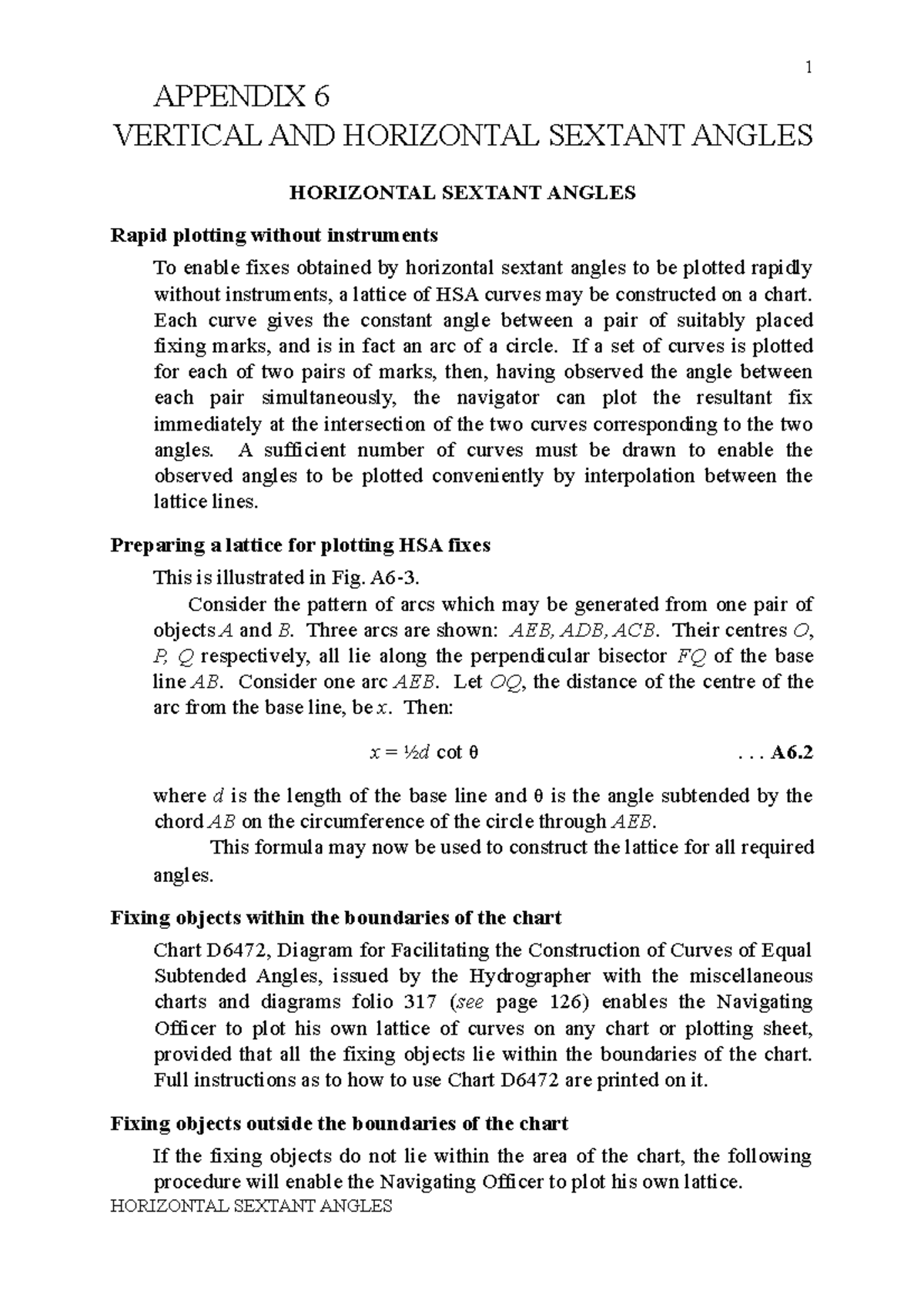 Chapter 19 Appendix 6 Horizontal Sextant Angles - APPENDIX 6 VERTICAL ...