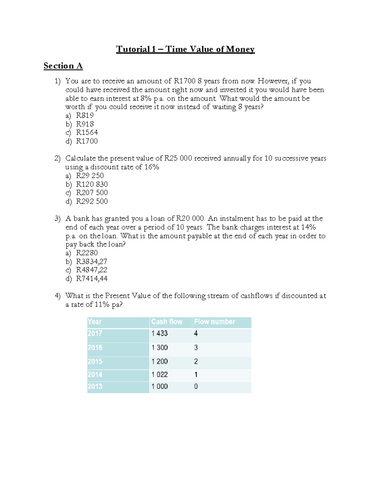 Tutorial 1 - TVM and Growth 2022 - Tutorial 1 – Time Value of Money ...