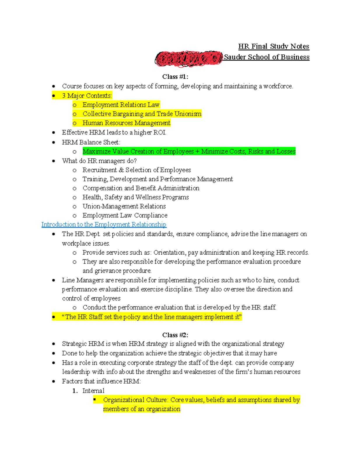 HR Final Study Notes PDF - Warning: TT: undefined function: 32 HR Final ...