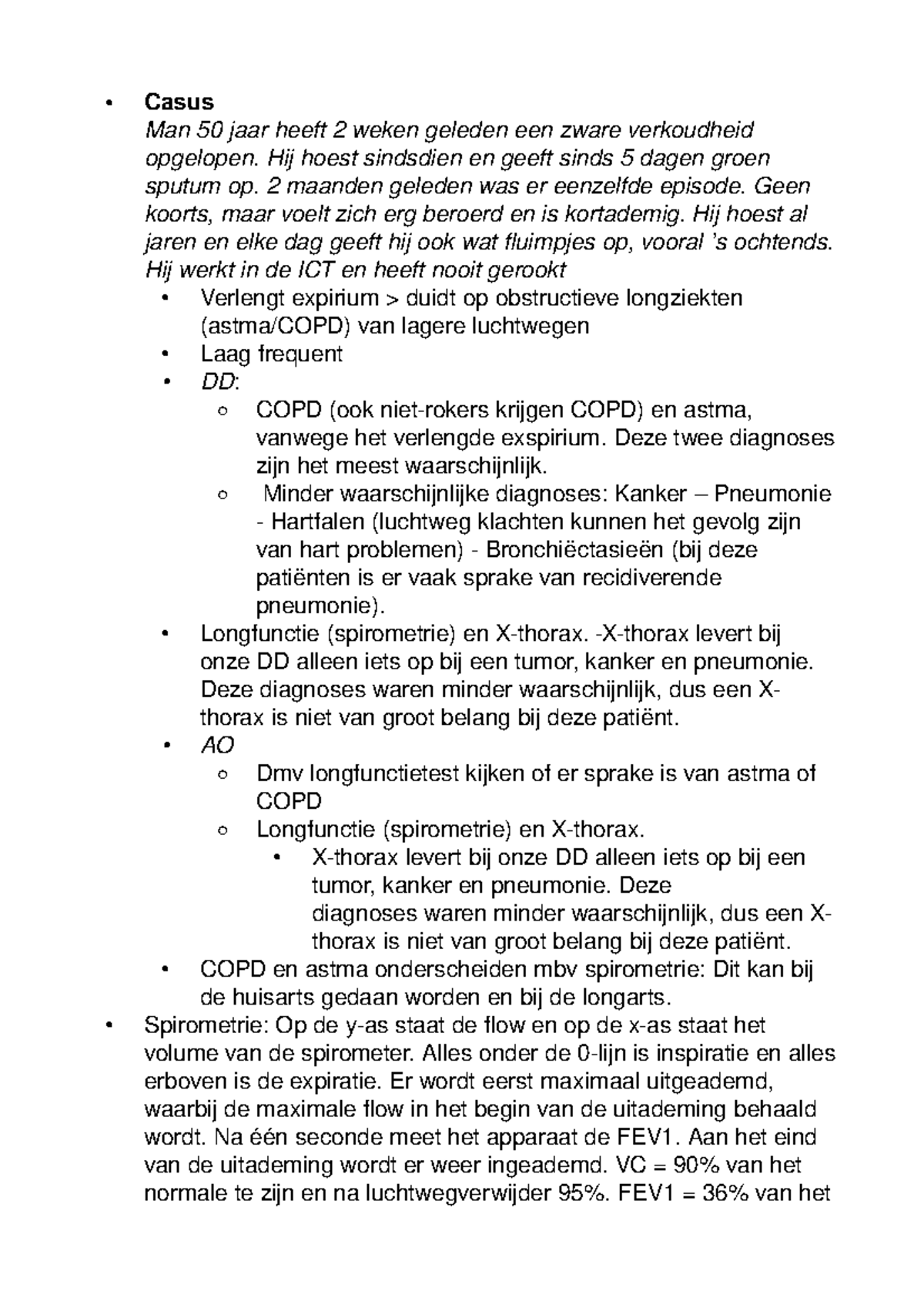 WG 01 - 1. Hoest, hemoptoë en stemveranderingen - Casus Man 50 jaar ...