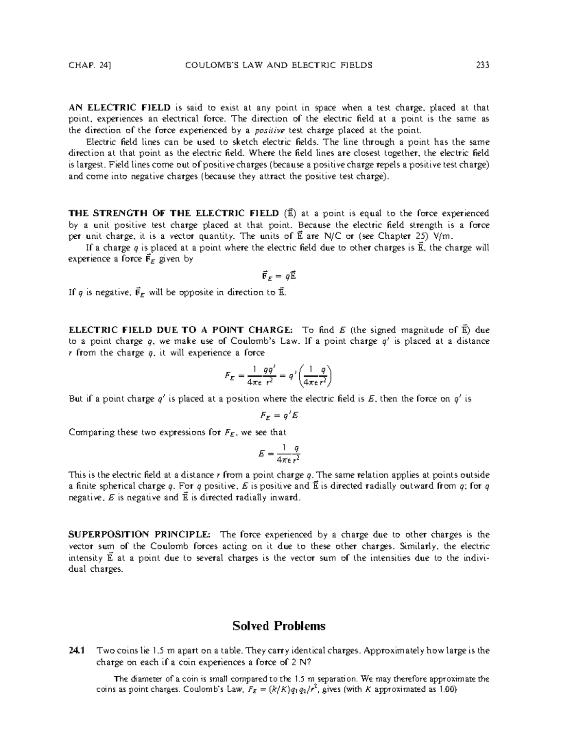 Coulombs law and electric field - electric field strength and due to a ...