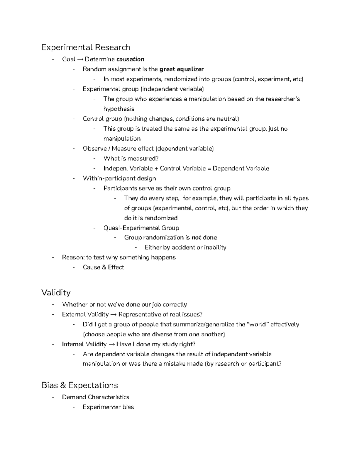 Psych 101 - Week 1 Lecture (Pt3) - Experimental Research Goal → ...