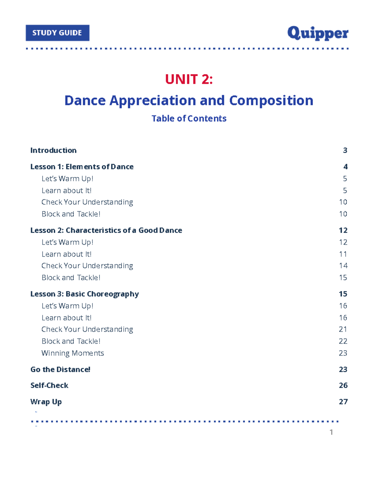 Unit 2 Dance Appreciation and Composition - UNIT 2: Dance Appreciation ...