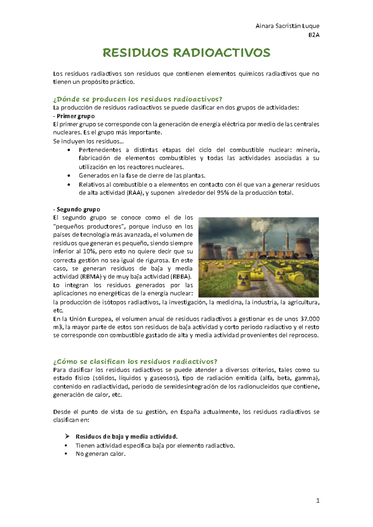 Residuos radioactivos - ¿Dónde se producen los residuos radioactivos ...