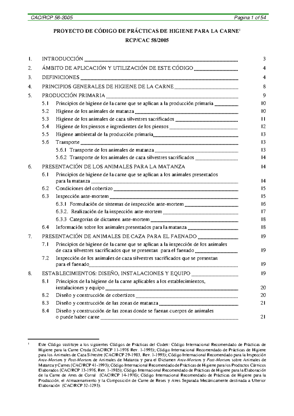 364887272 Codex Alimentarius Carne - PROYECTO DE CÓDIGO DE PRÁCTICAS DE HIGIENE PARA LA CARNE 1 ...