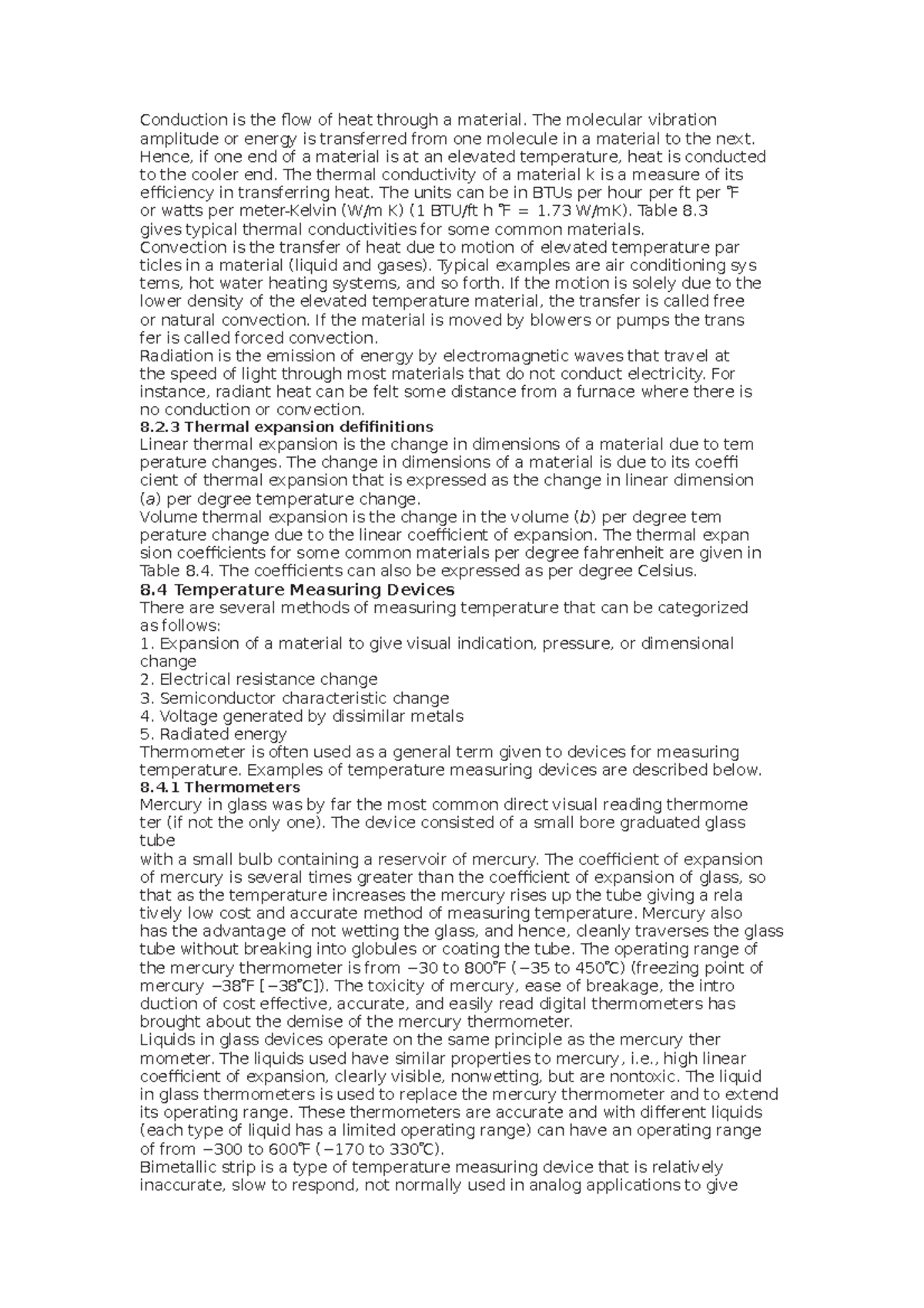 Process control applications 108 - Conduction is the flow of heat through a material. The ...