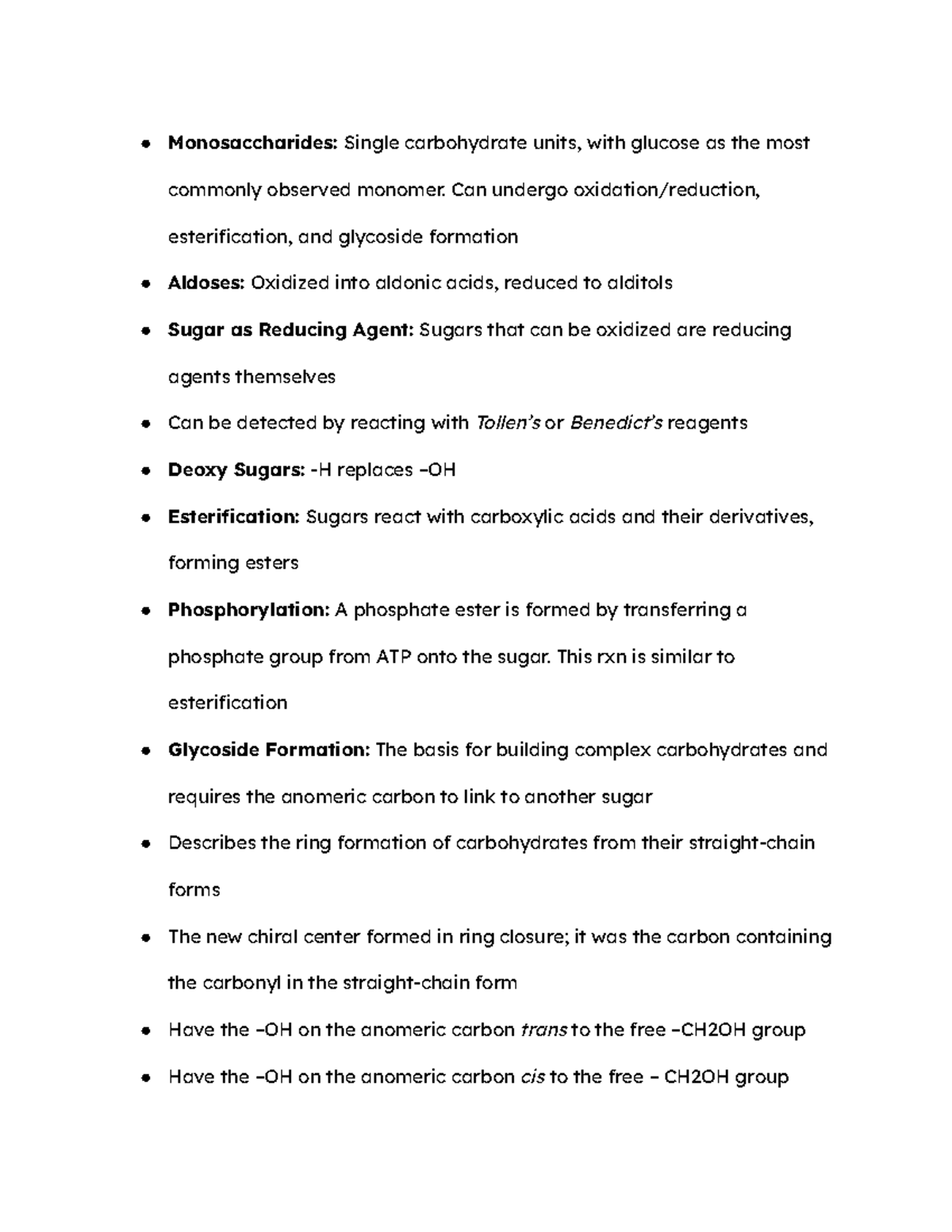 Deoxy Sugars - lecture notes - Monosaccharides: Single carbohydrate ...