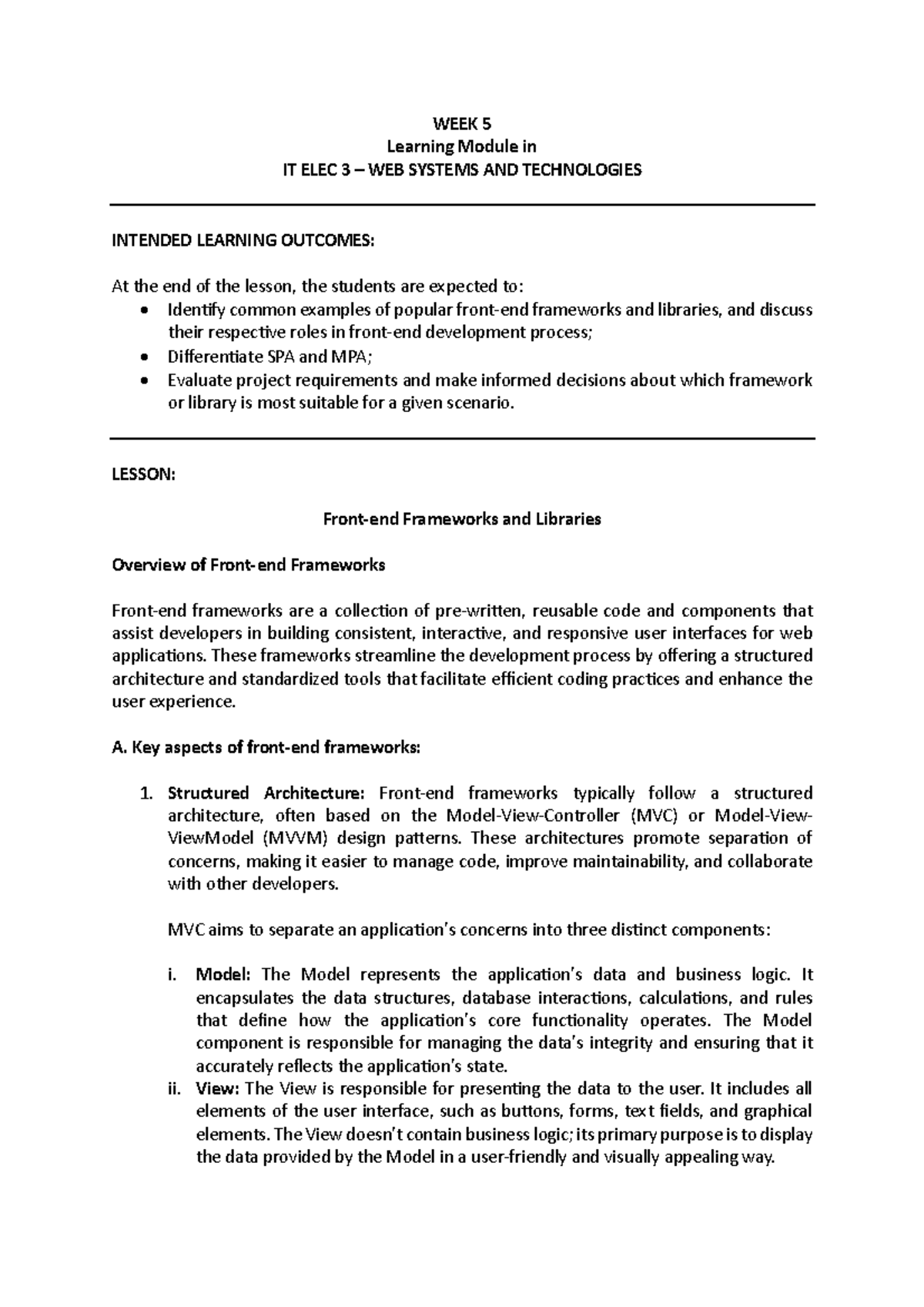 Week-5 Learning-Module-in-IT-ELEC-3 - WEEK 5 Learning Module in IT ELEC ...