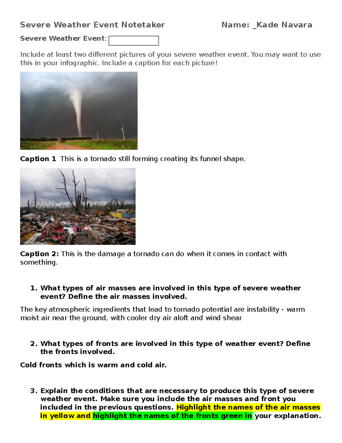 Severe Weather PSA Notetaker - Severe Weather Event Notetaker Name ...