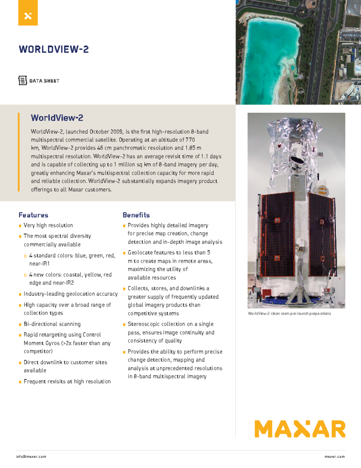 Worldview-2 - Hoja de datos satelites - data sheet Features Very high ...