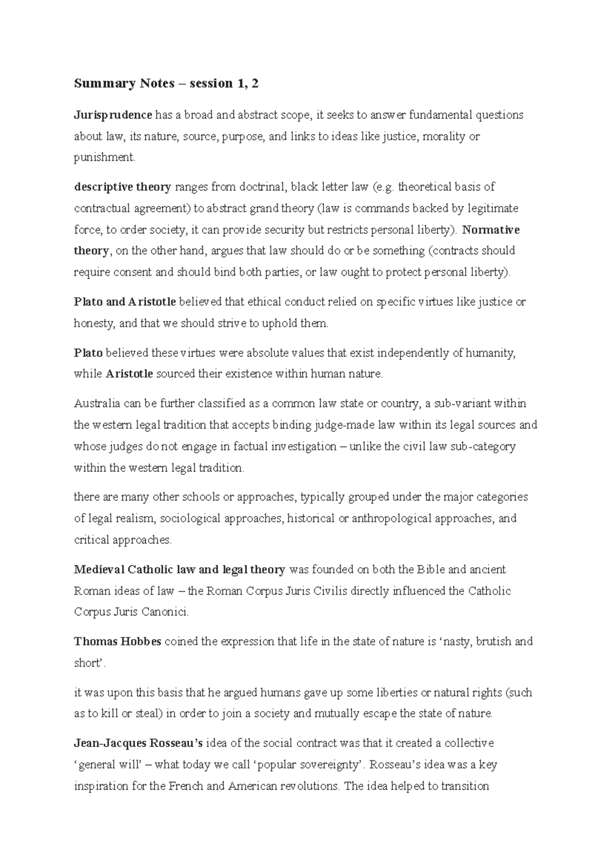 Summary notes - Session 1, 2 - Summary Notes – session 1, 2 ...