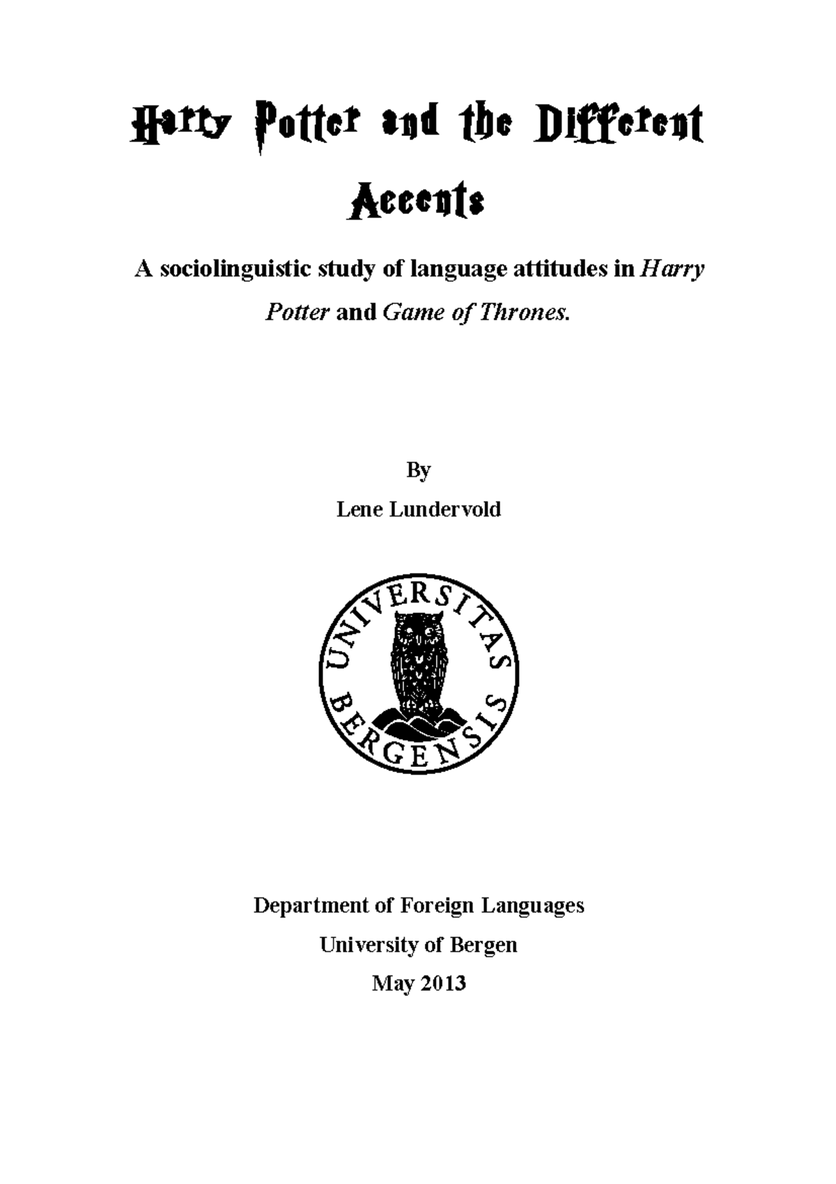 106842369 - unad - Harry Potter and the Different Accents A ...