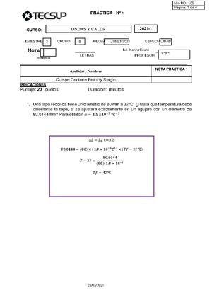 Ejercicios Soluciones (1) - TAREA: SOLUCIONES Determinar el %m-m de una solución formada por 15 ...