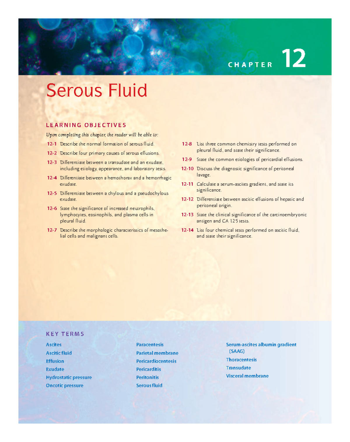 Chapter 12 Serous Blood - Urinalysis and Body Fluids 6th Edition ...