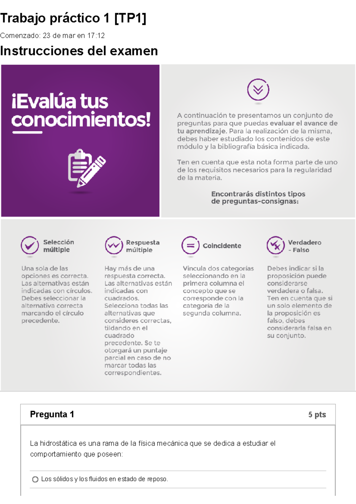 Trabajo práctico 1 [TP1] 93% - Trabajo práctico 1 [TP1] Comenzado: 23 de mar en 17 ...