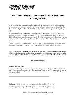 ENG-105 - English Composition 1 - Studocu