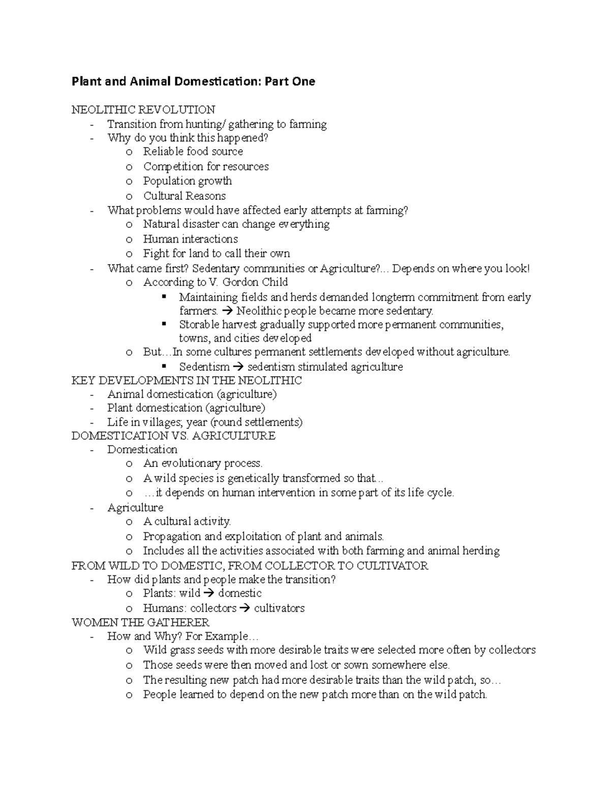 Anth 110-03 Week 12 Pt. 3 - Plant and Animal Domestication: Part One NEOLITHIC REVOLUTION ...
