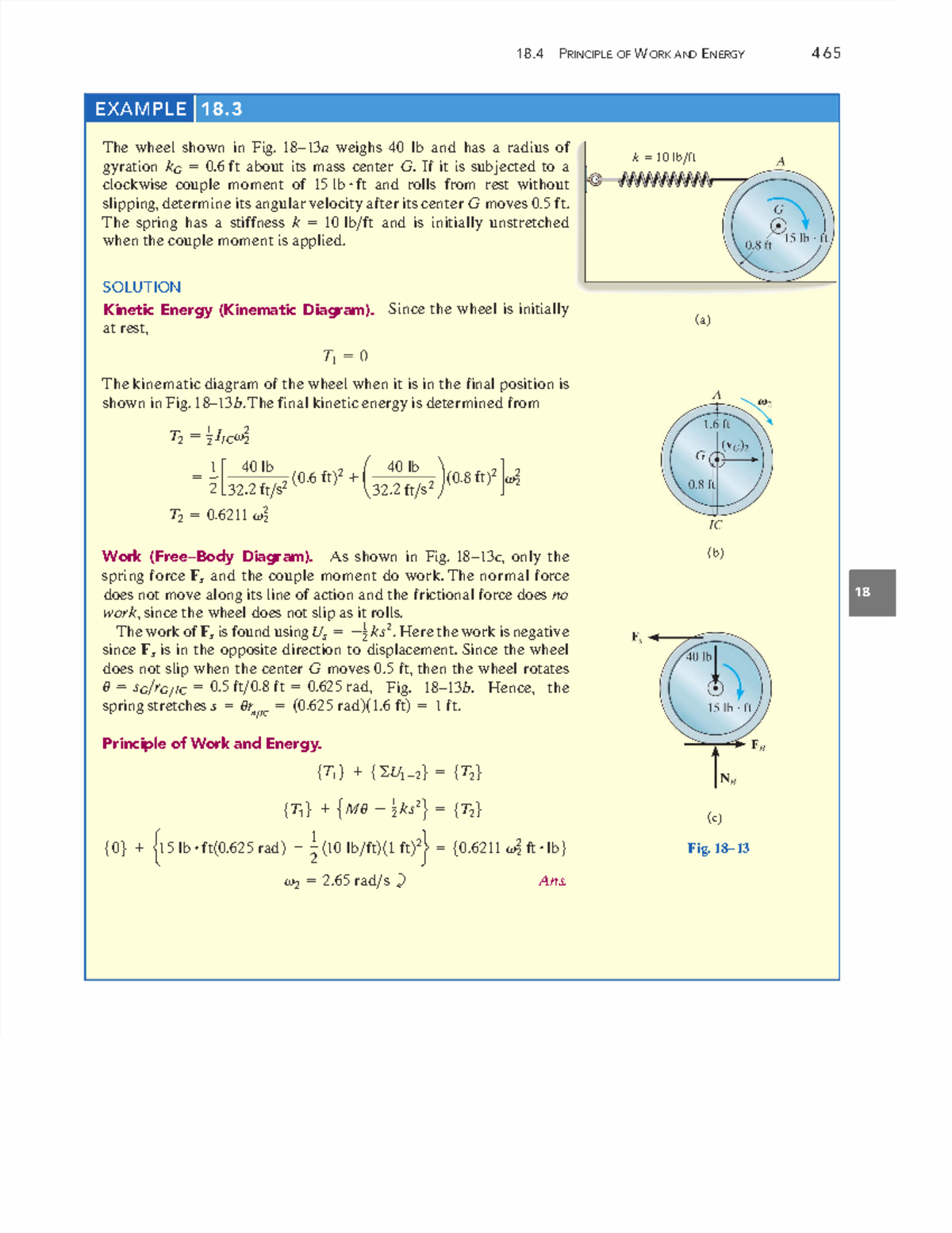 Principle OF WORK AND Energy - 1 8 PRINCIPLE OF WORK AND ENERGY 4 6 5 ...
