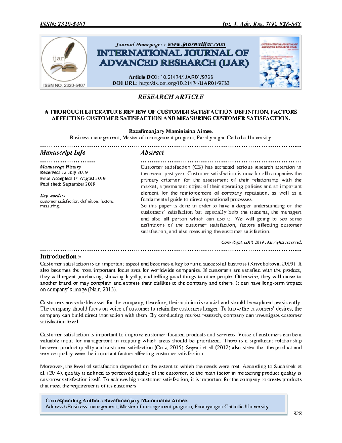 122 IJAR-28699 - Research Paper - Journal Homepage: - journalijar ...