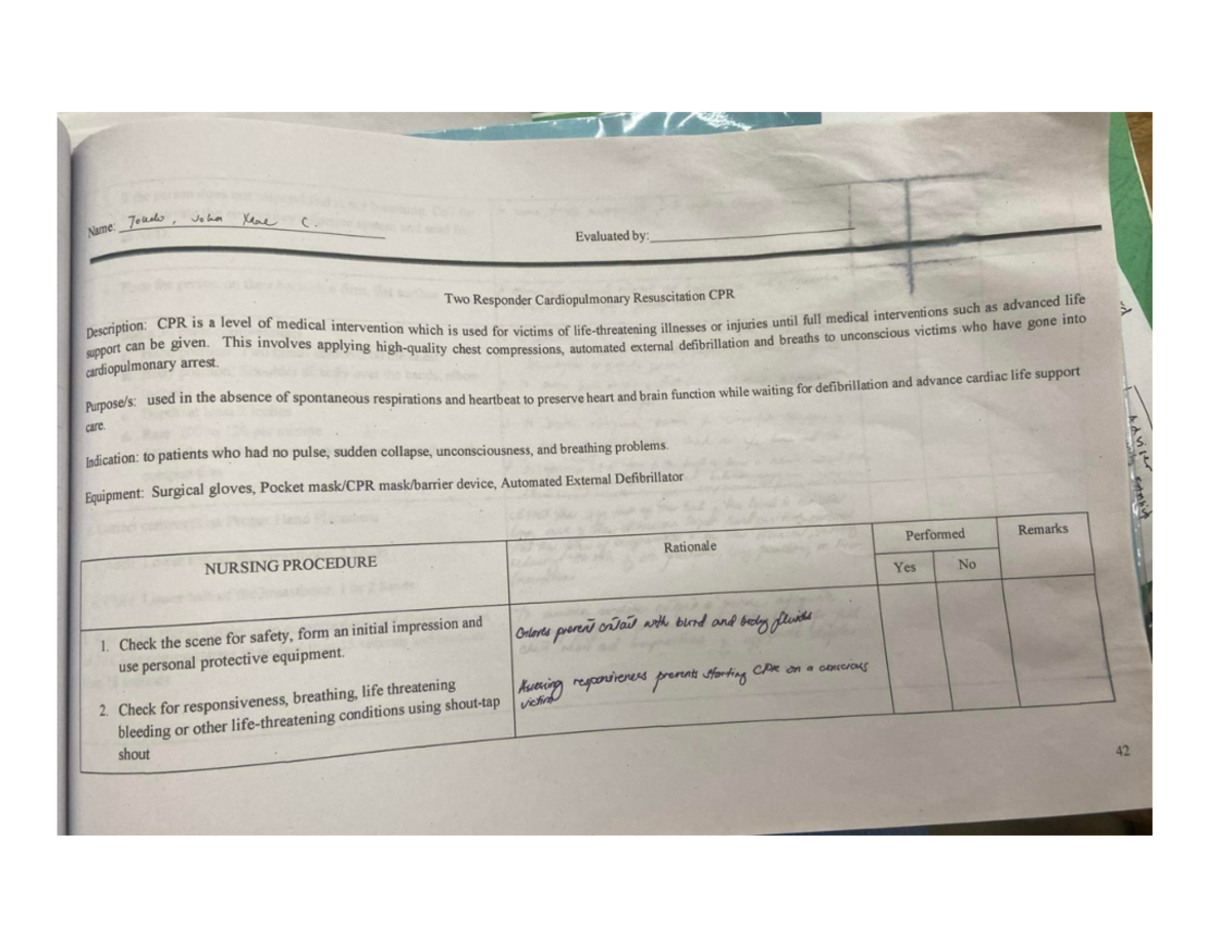 4TH RLE - this is an RLE notes for 4th year nursing students - Name ...