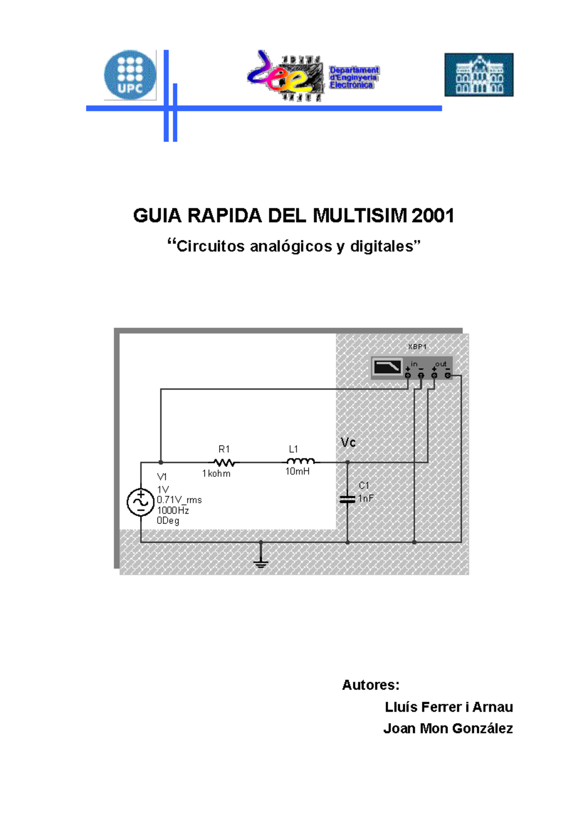 Tutorial Multisim - Manual para manejo de simulador - GUIA RAPIDA DEL MULTISIM 2001 “Circuitos ...