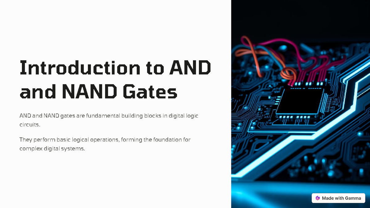 Introduction to AND and NAND Gates - Introduction to AND and NAND Gates ...