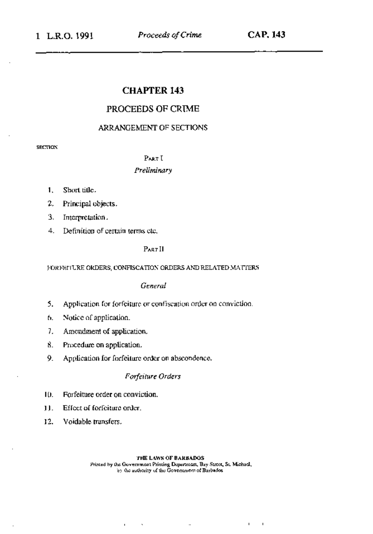 Proceeds of crime act - 1 L.R. 1991 Proceeds of Crime CAP. 143 CHAPTER ...