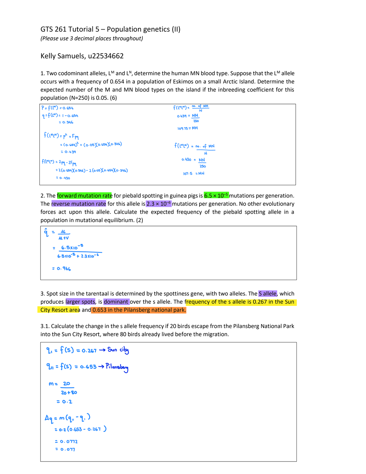 GTS 261 Tutorial 5 - GTS 261 - Studocu