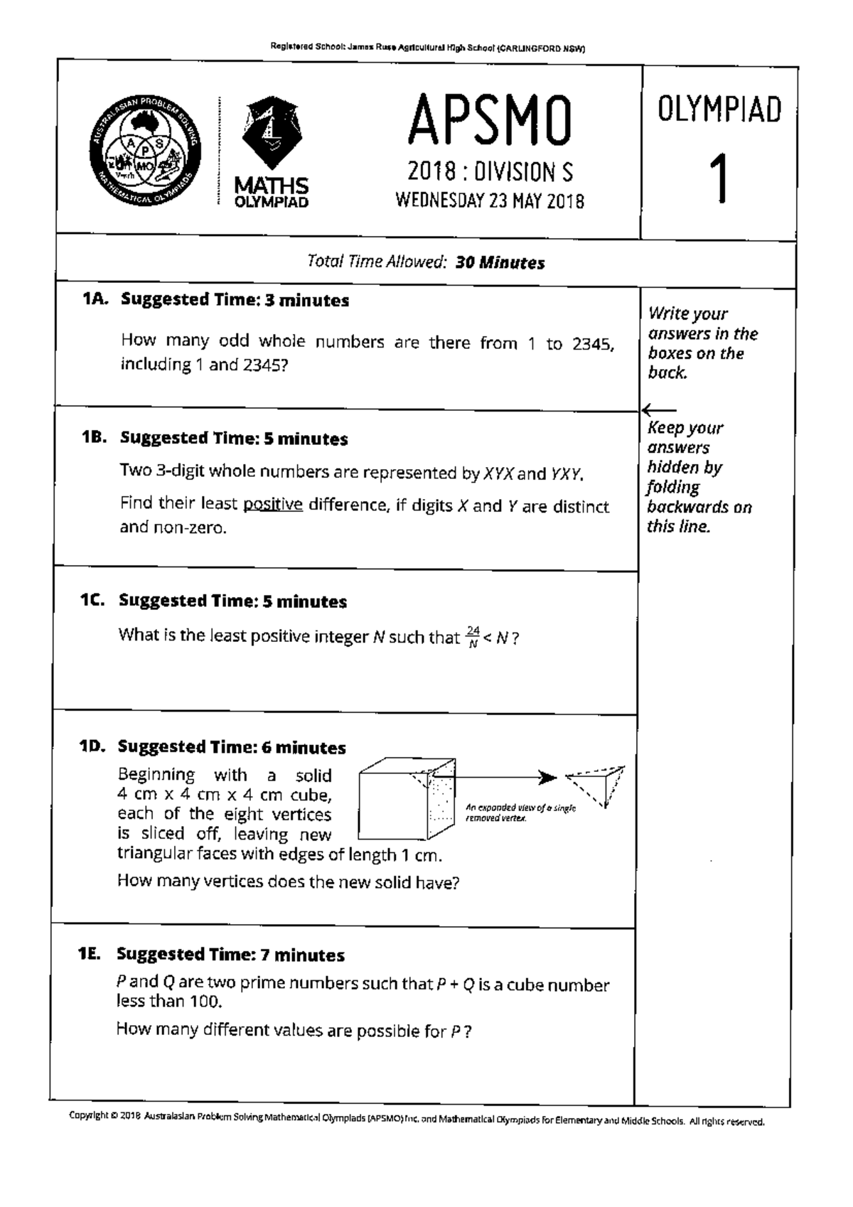 2018 Apsmo - Studocu