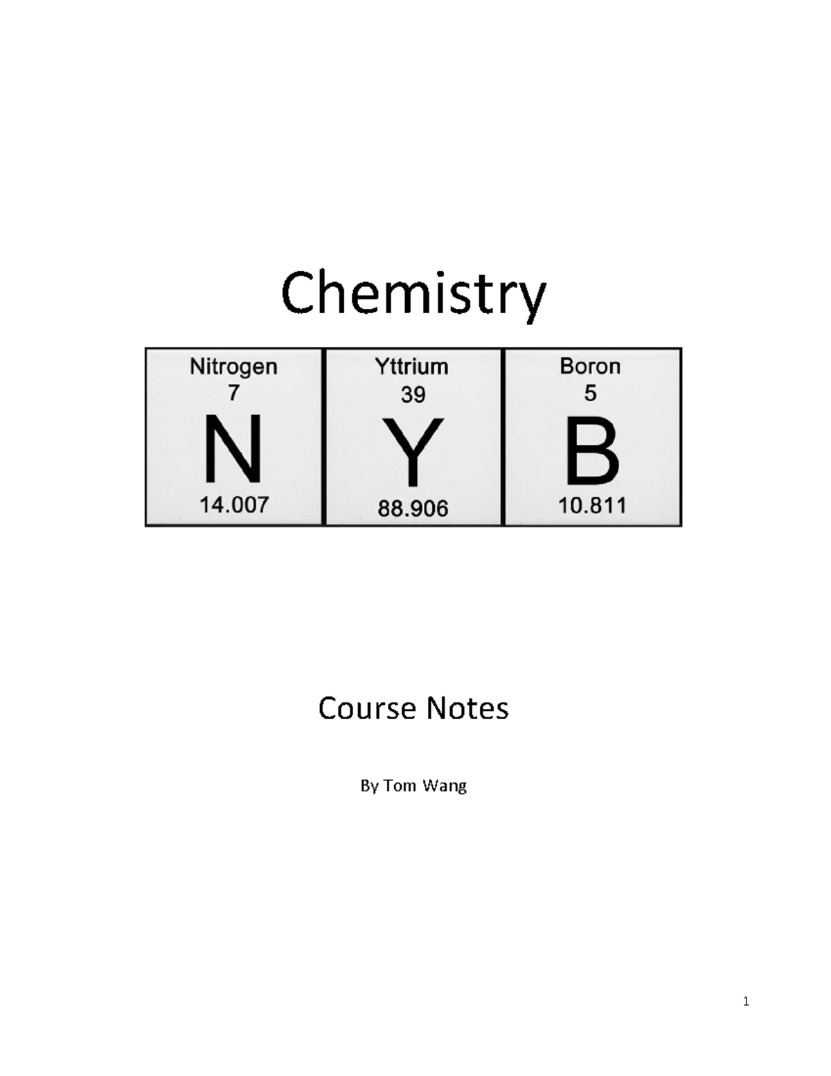 Chem NYB - Unit 1 Notes with Intro Pages 1 - Chemistry Course Notes By ...