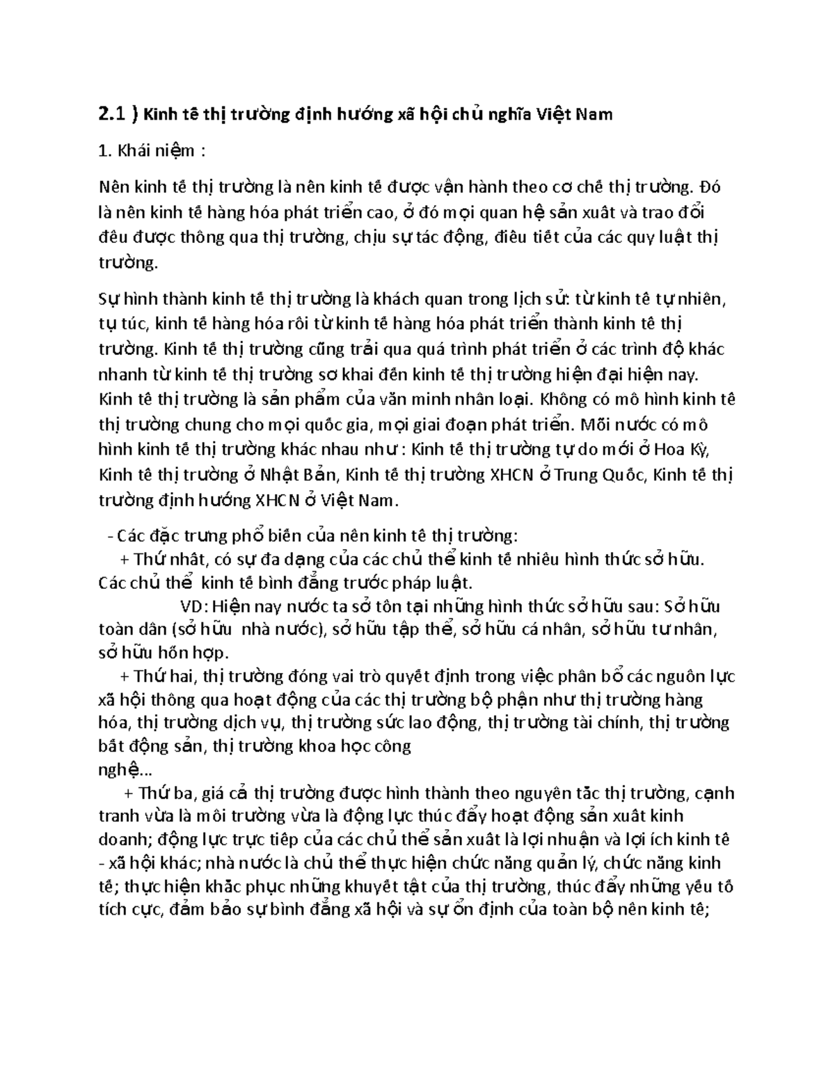 Tiểu luận Kinh tế chính trị Mark - 2 ) Kinh tếế th trị ường đ nh h ị ướ ng xã h ội ch ủ nghĩa Vi ...