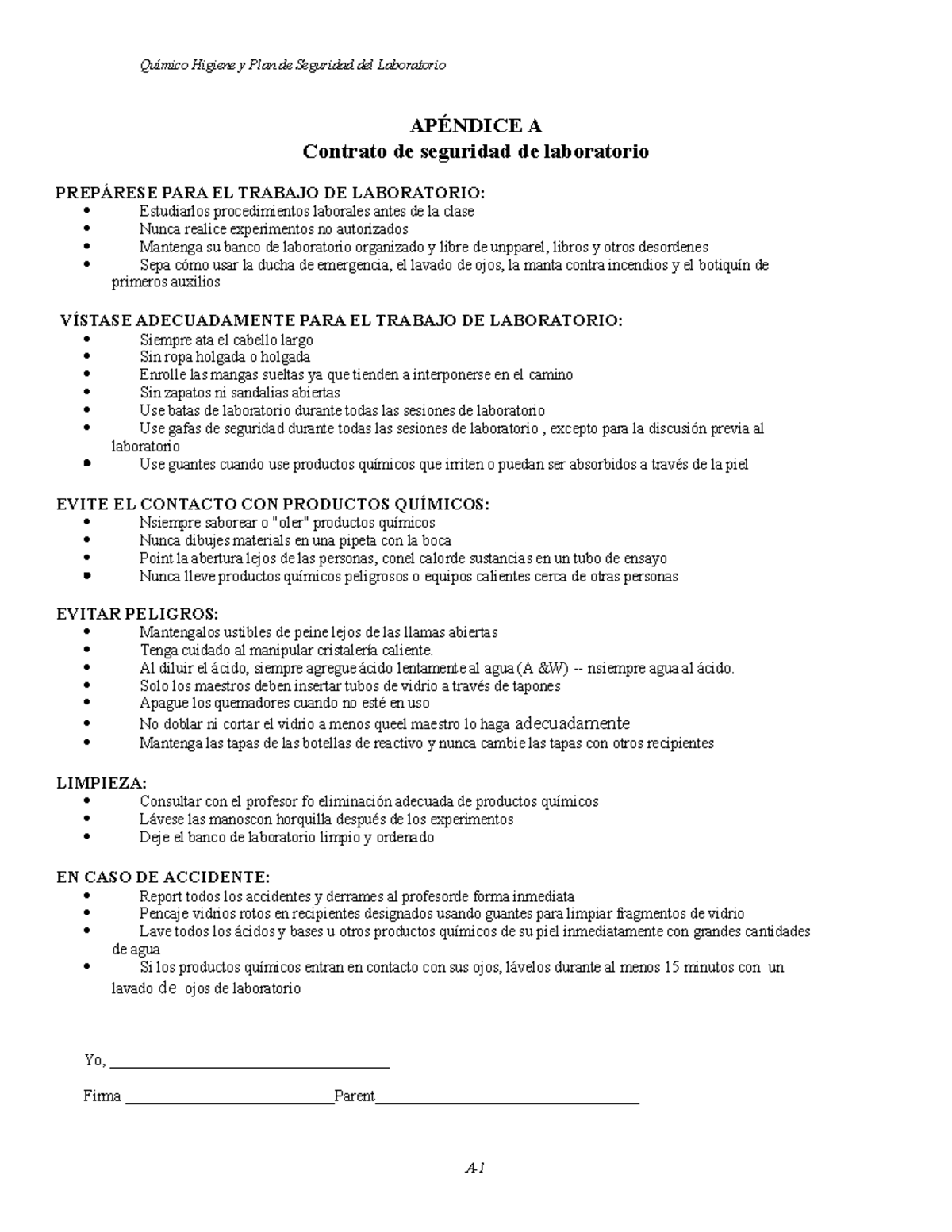 Apéndice F - Excelentes - Químico Higiene y Plan de Seguridad del ...