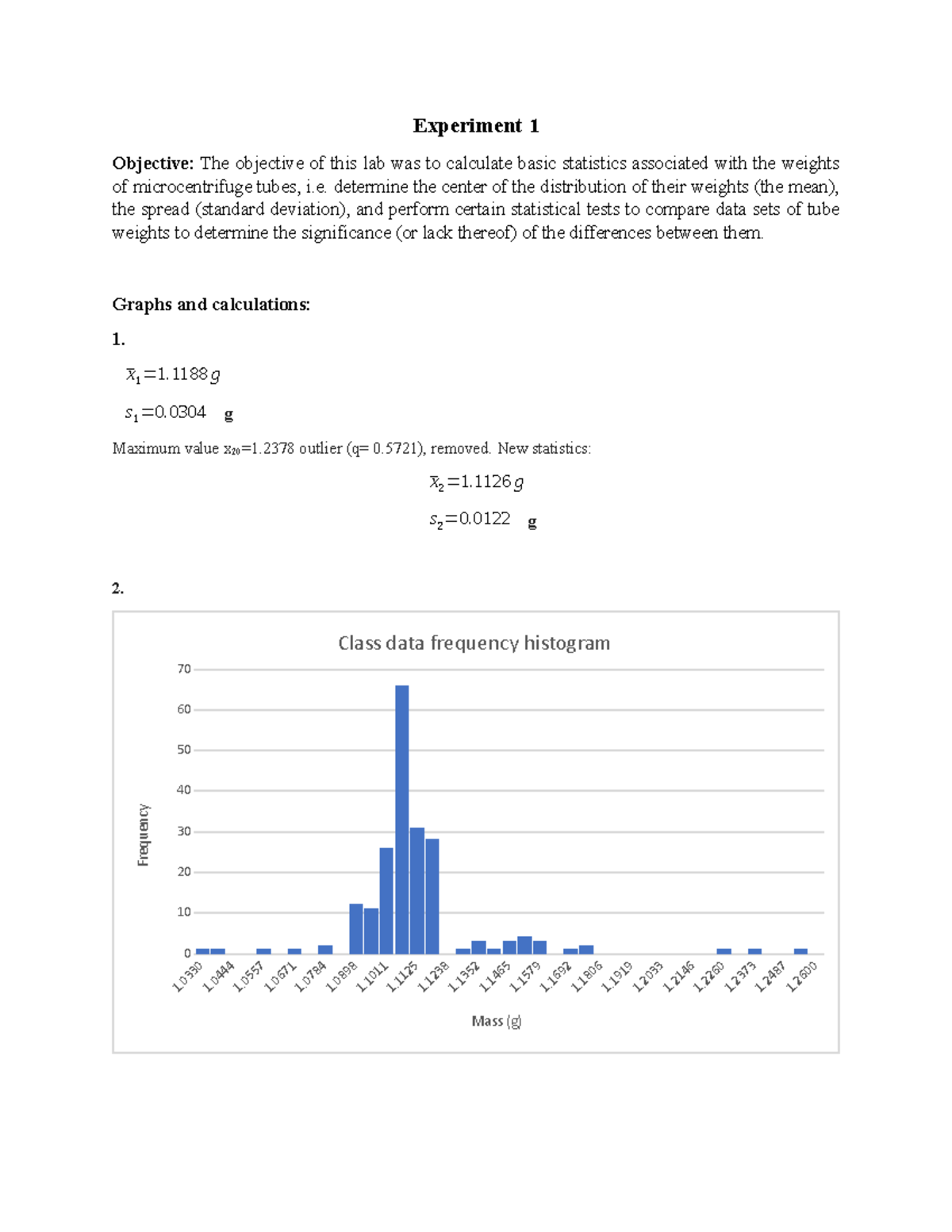 CHEM 247 Lab Report 1 - Objective: The objective of this lab was to ...